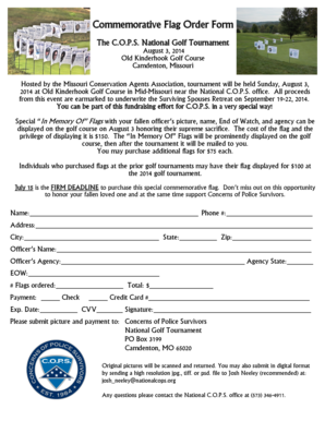 Fillable Online nationalcops Commemorative Flag Order Form - Concerns ...