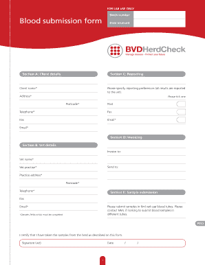 Fillable Online Blood submission form Fax Email Print - pdfFiller