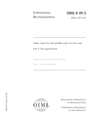 Fillable Online INTERNATIONAL OIML R 49-3 RECOMMENDATION Edition Fax ...