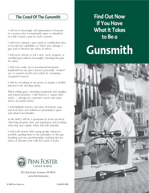 Fillable Online pennfoster Gunsmith - Penn Foster College - pennfoster ...