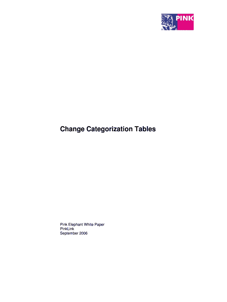Fillable Online Change Categorization Tables Fax Email Print - pdfFiller
