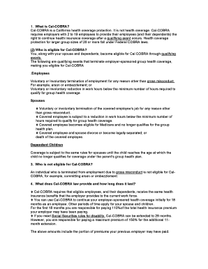 Fillable Online What is Cal-COBRA Fax Email Print - pdfFiller