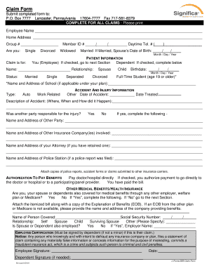 Fillable Online Health Plan Claim Form Fax Email Print - pdfFiller