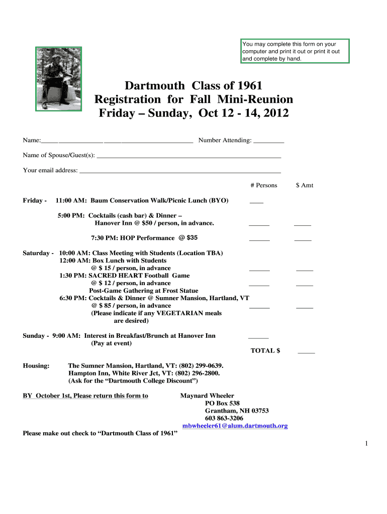 Fillable Online dartmouth You may complete this form on your Fax Email ...