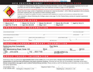 Fillable Online usafest 2015 FESTIVAL DISNEY EVENT REGISTRATION FORM ...