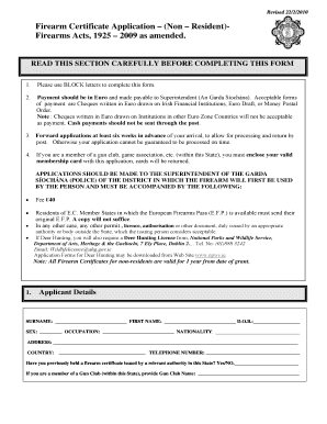 Fillable Online Firearm Certificate Application Non Fax Email Print - pdfFiller