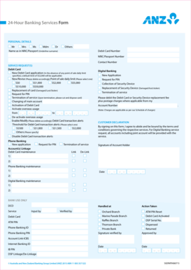 Fillable Online 24-hour Banking Services Form (PDF 160kB) - ANZ Fax ...