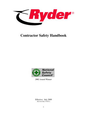 Fillable Online Contractor Safety Handbook - Ryder Fax Email Print ...