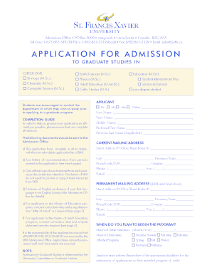Fillable Online Application for Admission (form-fillable pdf) - St. Francis Xavier ... Fax Email ...