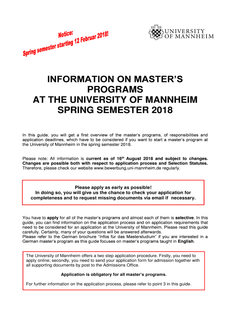 Fillable Online INFORMATION ON MASTERS Fax Email Print - pdfFiller