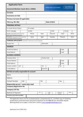 Fillable Online APPLICATION FORM - MA(SA) Fax Email Print - pdfFiller