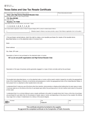 Fillable Online 01-339 Sales and Use Tax Resale Certificate /... Fax ...