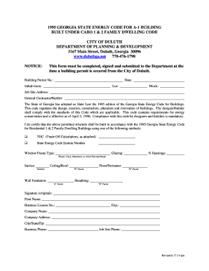 Fillable Online Energy code form - Duluth, Georgia Fax Email Print ...