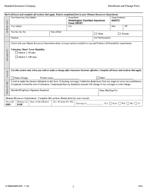 Fillable Online Group Voluntary Short Term Disability Insurance Fax ...