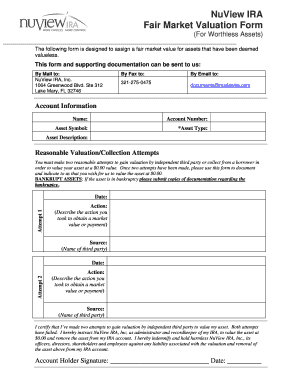 Fillable Online Fair Market Value for a Worthless Asset Form - NuView ...
