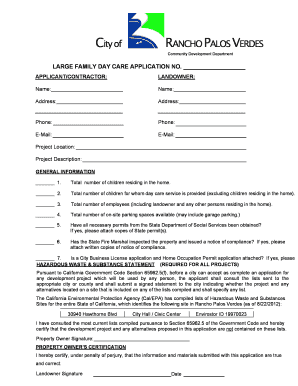 Fillable Online LARGE FAMILY DAY CARE PERMIT Fax Email Print - pdfFiller