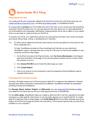 Fillable Online Quick Guide: W-2 Filing Fax Email Print - pdfFiller