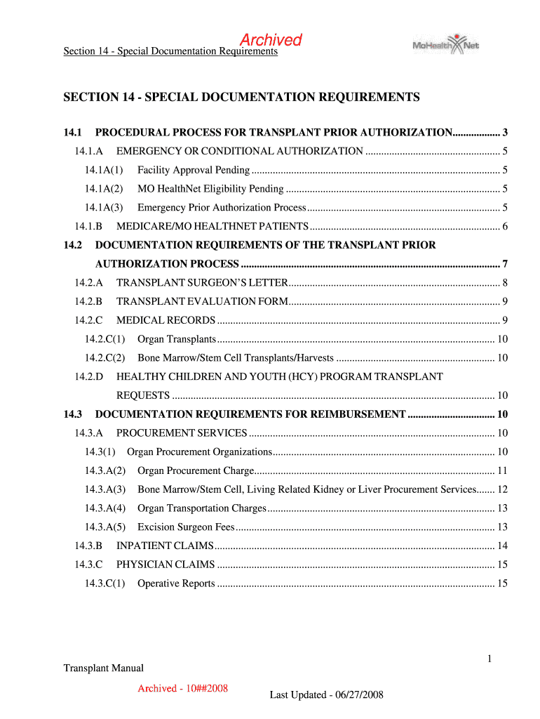 Fillable Online PROCEDURAL PROCESS FOR TRANSPLANT PRIOR AUTHORIZATION Fax Email Print - pdfFiller