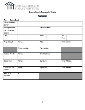Fillable Online Innovations in Community Health Application Part I ...