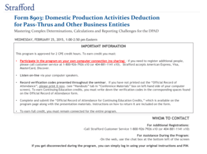 Fillable Online Form 8903: Domestic Production Activities Deduction for ...