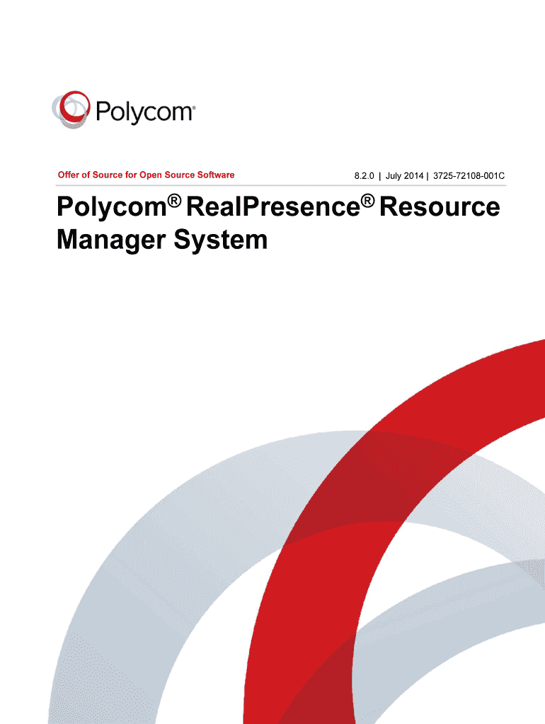 Fillable Online Offer of Source for Open Source Software Polycom... Fax ...