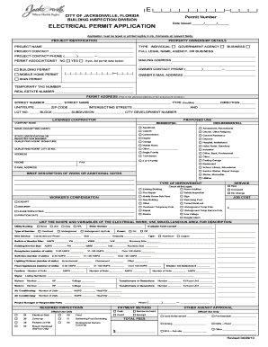 Fillable Online ELECTRICAL PERMIT APPLICATION - COJ.net Fax Email Print ...