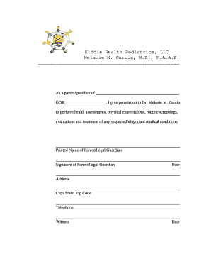 Fillable Online Permission - Kiddie Health Fax Email Print - pdfFiller