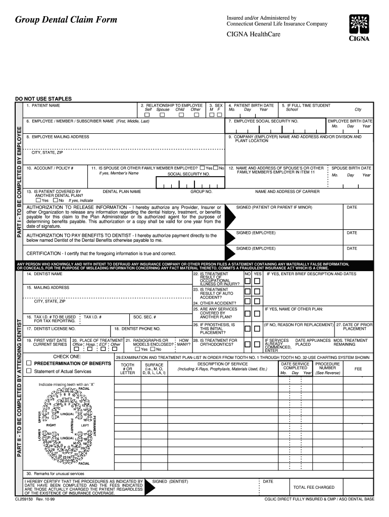 Fillable Online Group Dental Claim Form Insured and/or... Fax Email ...