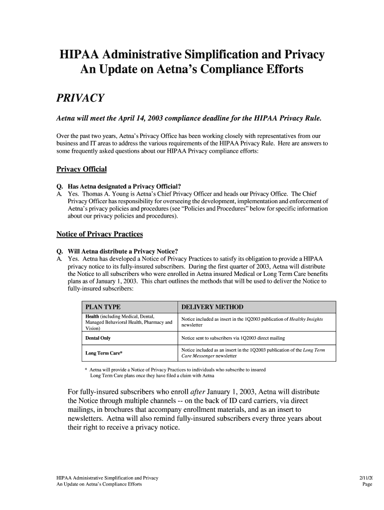 Fillable Online HIPAA Administrative Simplification and Privacy Fax ...
