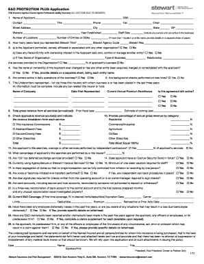 Fillable Online EampO PROTECTION PLUS Application - Stewart Fax Email ...