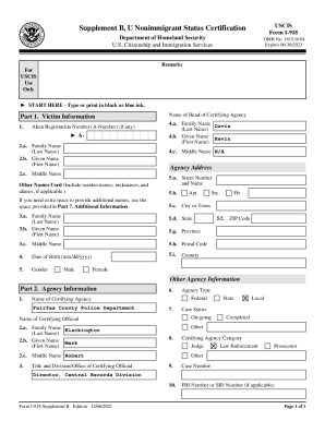 Fillable Online PDF Form I-918, Supplement A, Petition for Qualifying ...