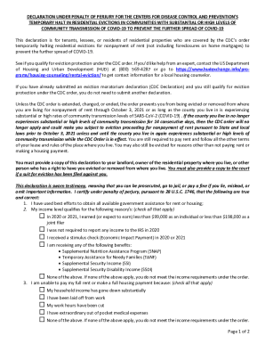 Fillable Online CDC Declaration Form with Spanish Translation (8-3-21 ...