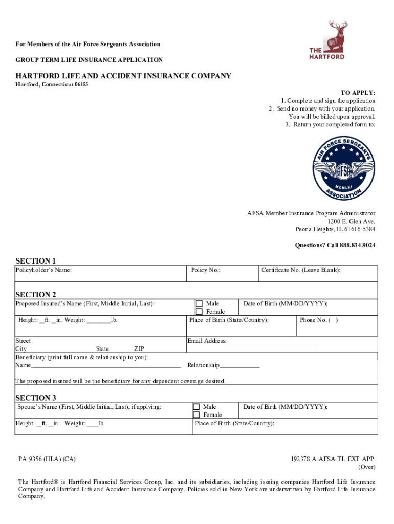 Fillable Online Get the free ENDORSED BY Air Force Sergeants Association Fax Email Print - pdfFiller