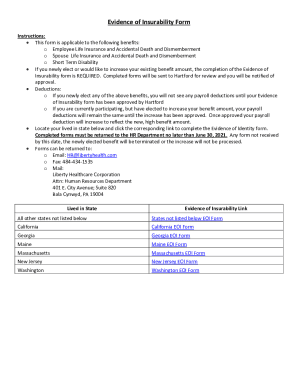 Fillable Online Group Life Term Insurance Evidence of Insurability Form ...