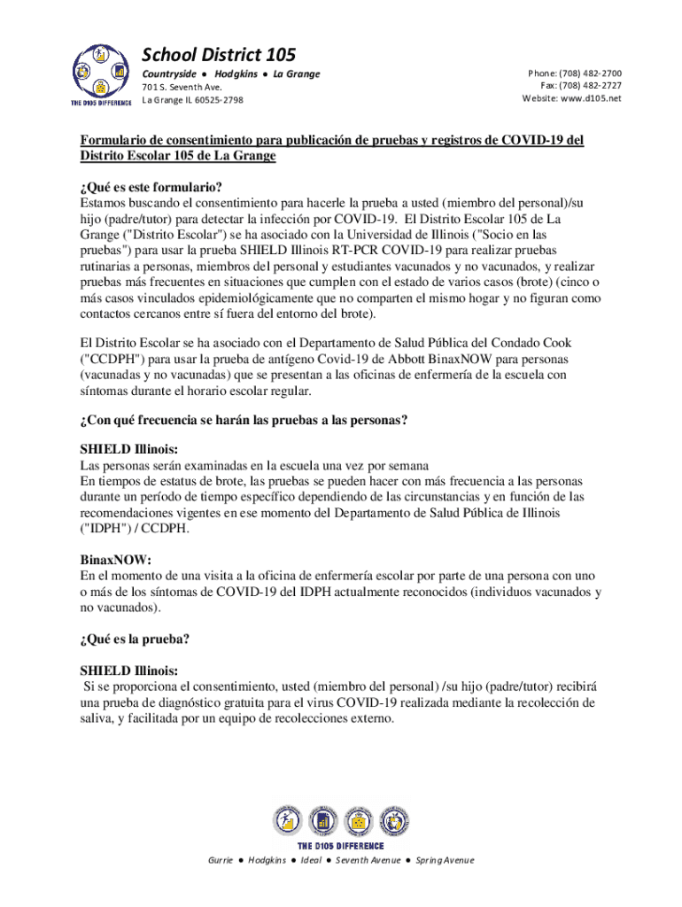 Fillable Online Spanish Consent Form for COVID-19 Testing & Release of ...