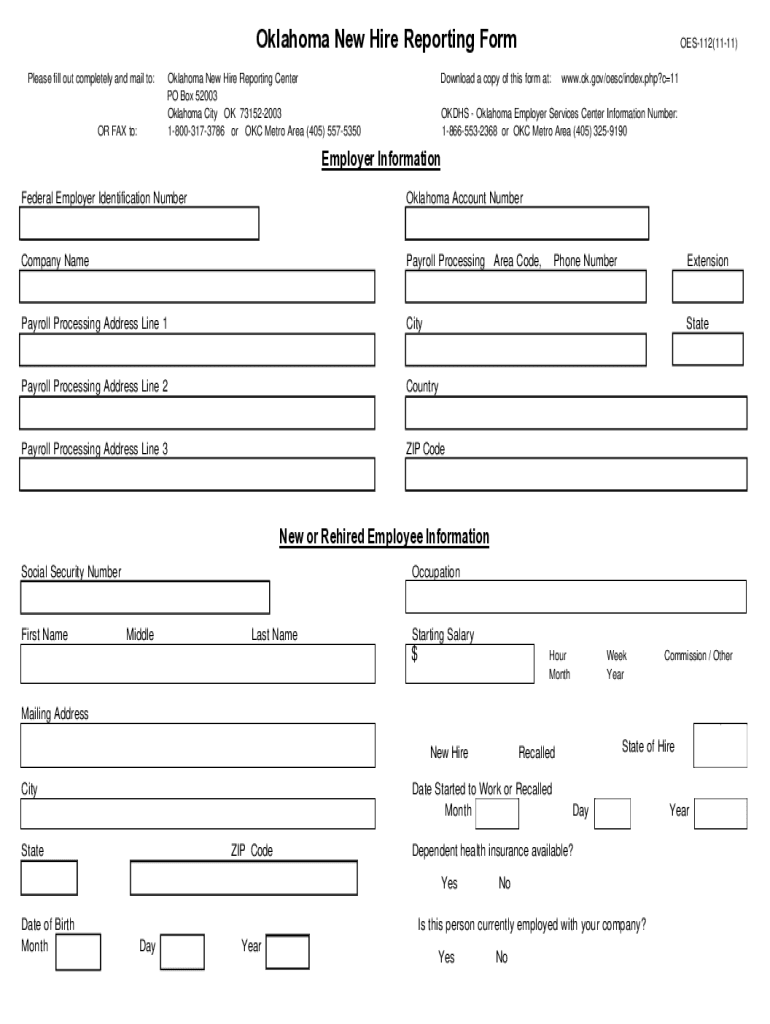 2011-2025 Form OK OES-112 Fill Online, Printable, Fillable, Blank ...