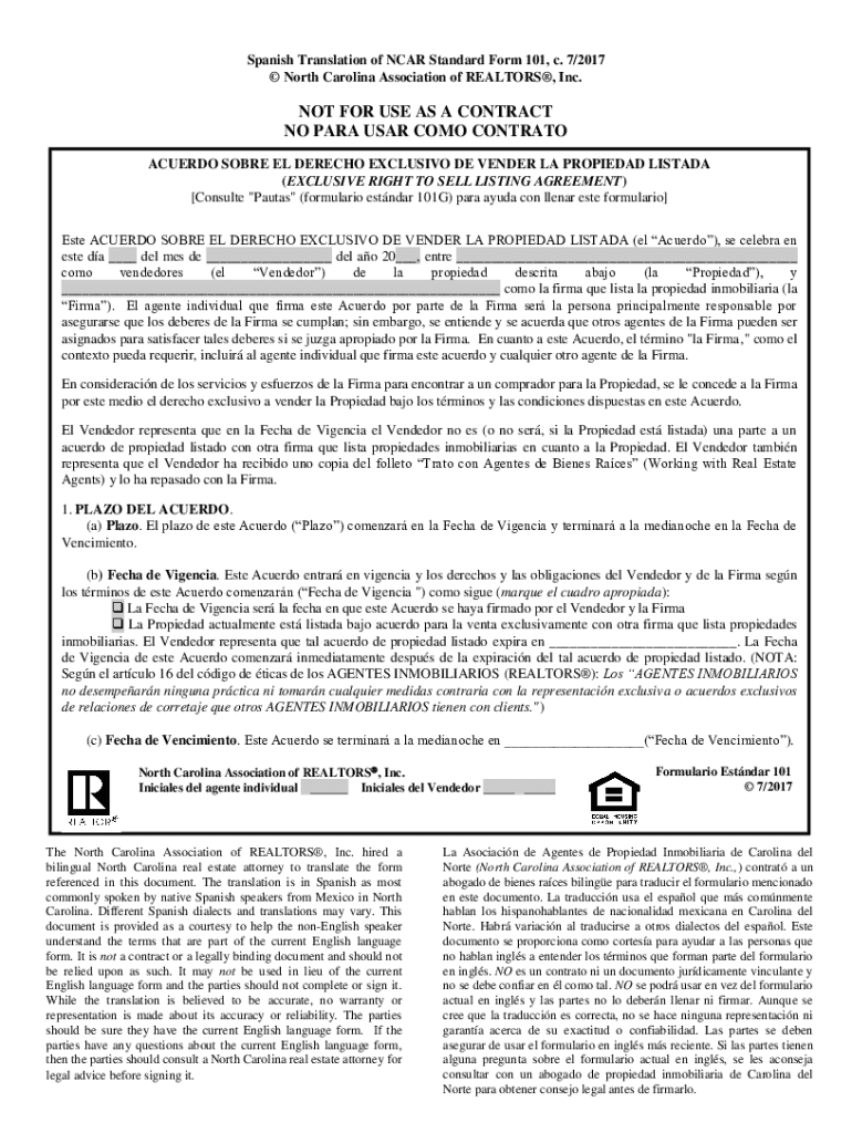 Fillable Online NOT FOR USE AS A CONTRACT NO PARA USAR COMO Fax Email ...