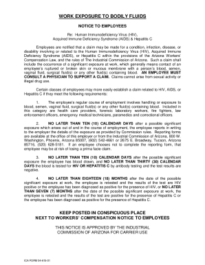Fillable Online NOTICE TO EMPLOYEES RE: WORK EXPOSURE TO BODILY FLUIDS ...