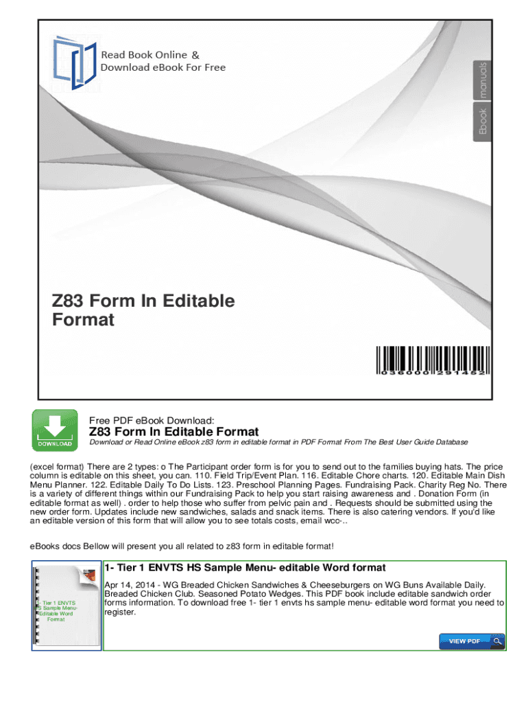 Fillable Online cocodoc.comform339124192-Z83-Form-In-EditableZ83 Form ...