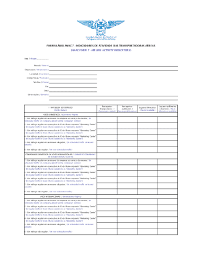 Fillable Online (ANAC FORM 6 - AIRLINE STAFF AND ECONOMIC INDICATORS ...