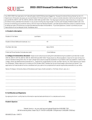 Fillable Online financialaid.nsula.eduassetsDocumentsUnusual Enrollment ...