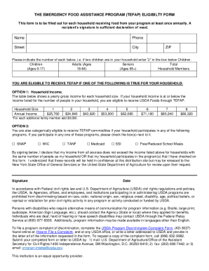 Fillable Online MN Food Assistance Program (TEFAP) Annual Eligibility ...