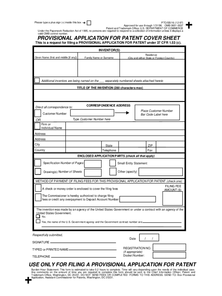 Fillable Online formspal.compdf-formsotherPROVISIONAL APPLICATION FOR ...