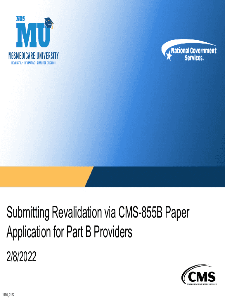 Fillable Online Submitting Revalidation via CMS-855A Paper Application ...
