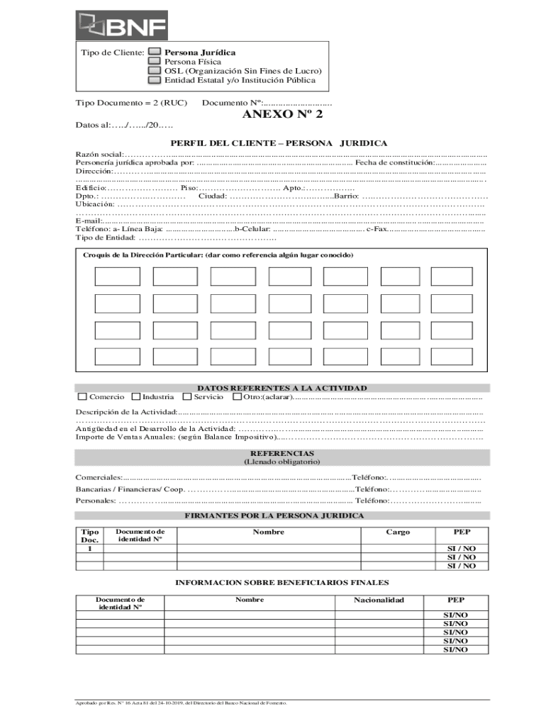 Fillable Online Tipo Documento 2 (RUC) Documento N: ANEXO N 2 Fax Email ...