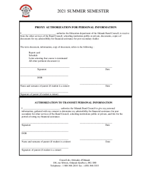 Fillable Online PROXY AUTHORIZATION FOR PERSONAL INFORMATION Fax Email Print - pdfFiller