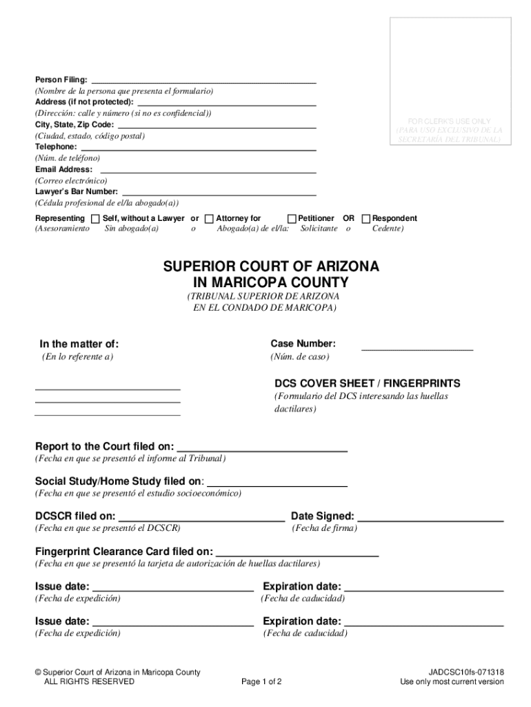 Fillable Online superiorcourt maricopa Get the free Images for is it truePerson Filing:(Nombre ...