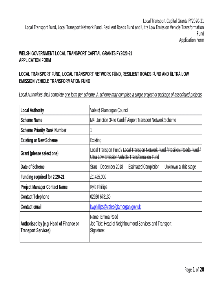 LTF - M4 J34 to Cardiff Airport Transport Network Scheme application 20 ...