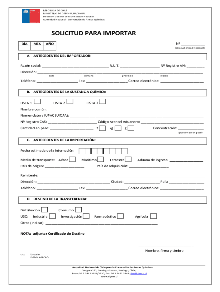 Fillable Online Republica de Chile Ministerio de Defensa Nacional - PDF ...