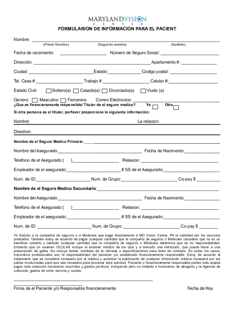 Fillable Online sa1s3.patientpop.comassetsdocsFORMULARION DE ...